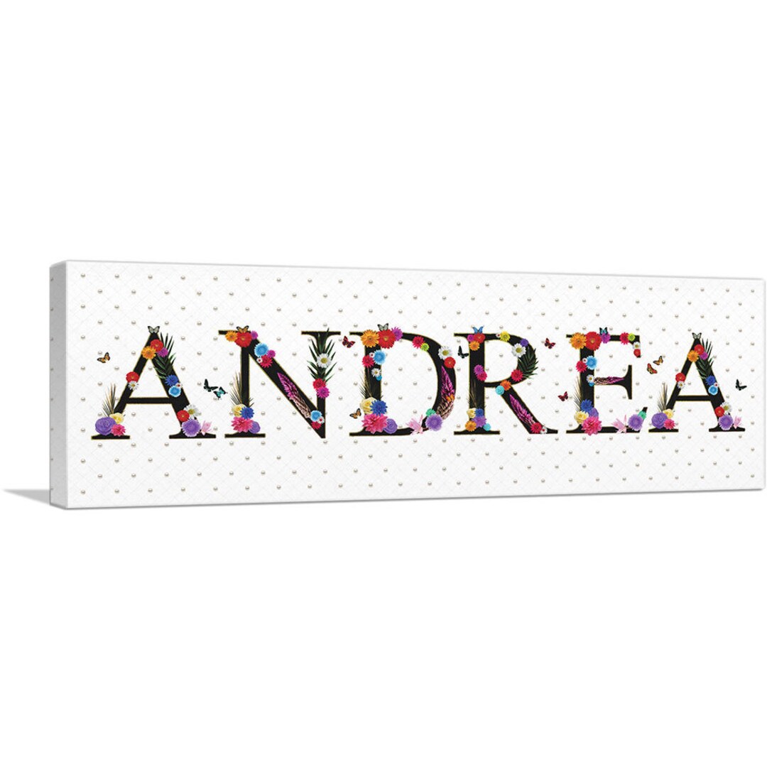 ARTCANVAS Andrea Girls Name Room Decor Canvas Art Print - Etsy