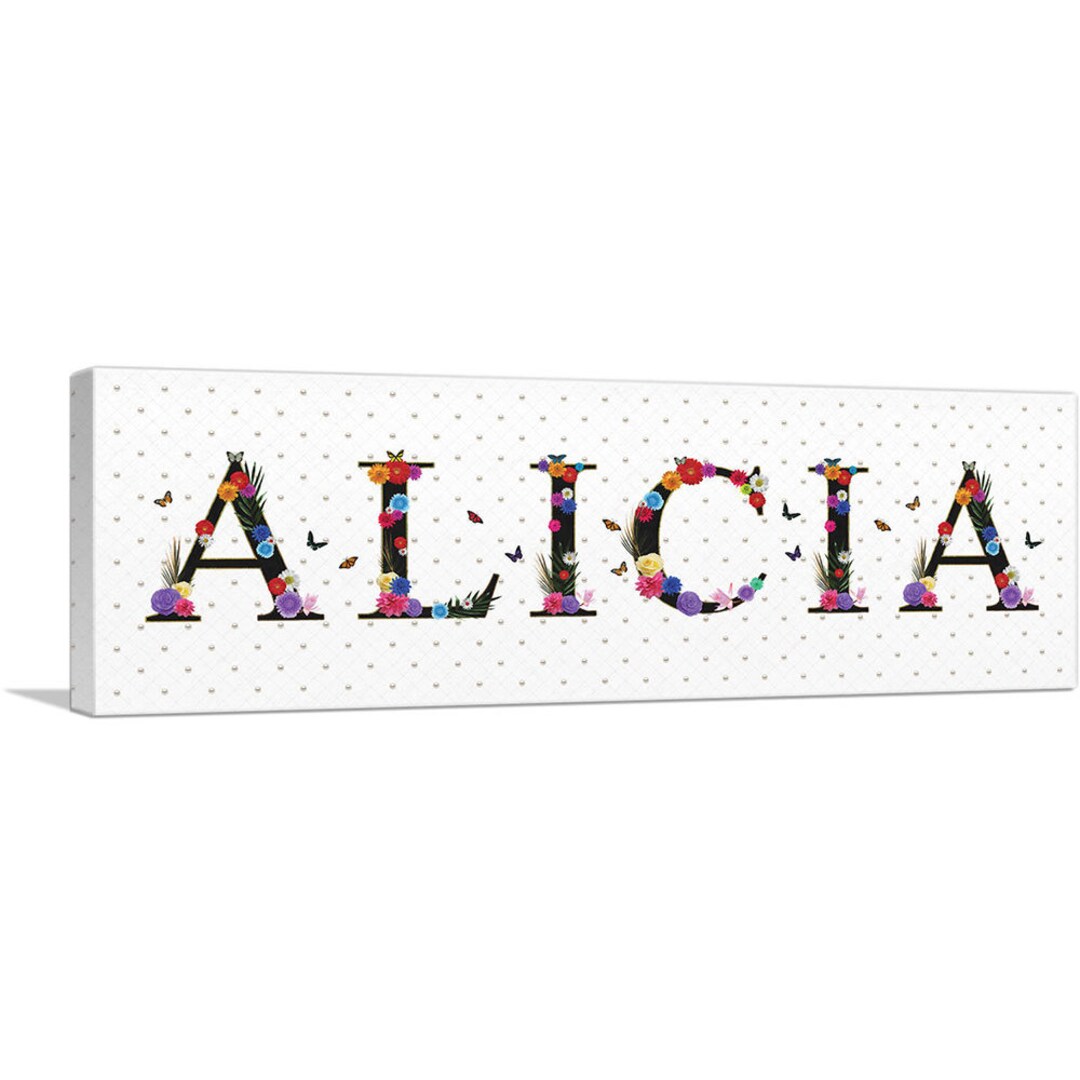 ARTCANVAS Alicia Girls Name Room Decor Canvas Art Print - Etsy