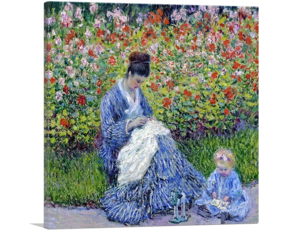 ARTCANVAS Madame Monet-and Child Canvas Art Print by Claude - Etsy