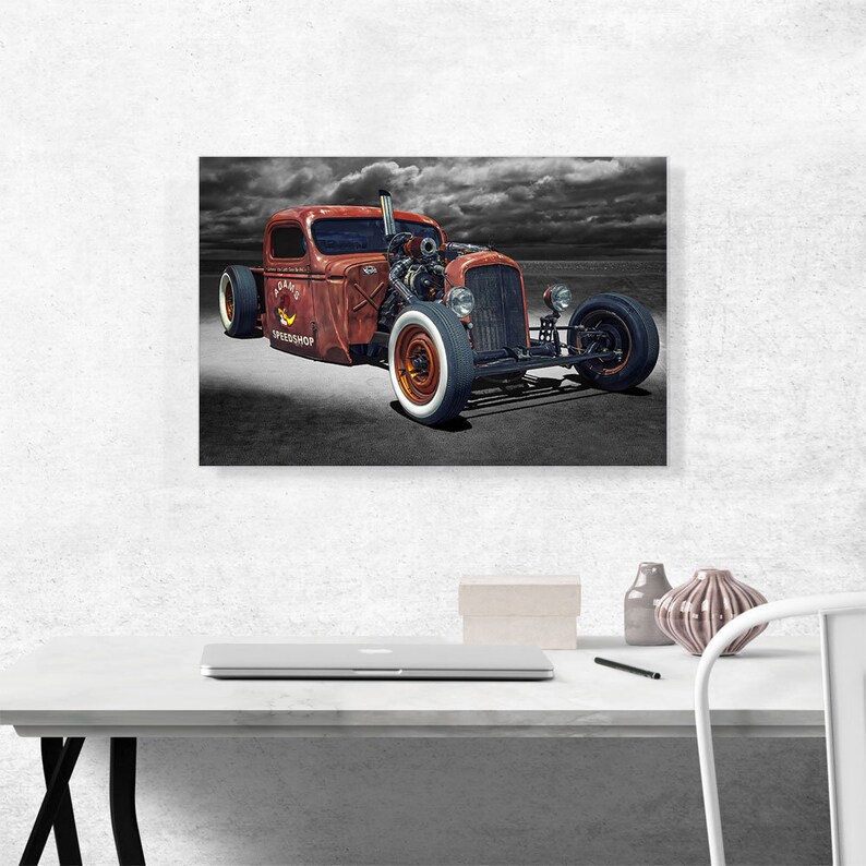 ARTCANVAS Hot Rod American Vintage Car Canvas Art Print - Etsy