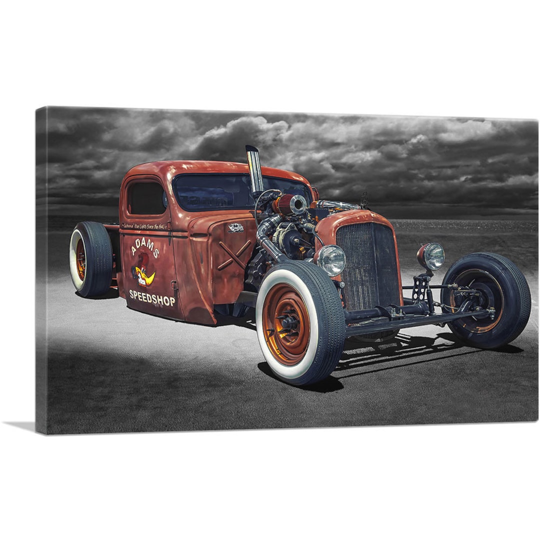 ARTCANVAS Hot Rod American Vintage Car Canvas Art Print - Etsy