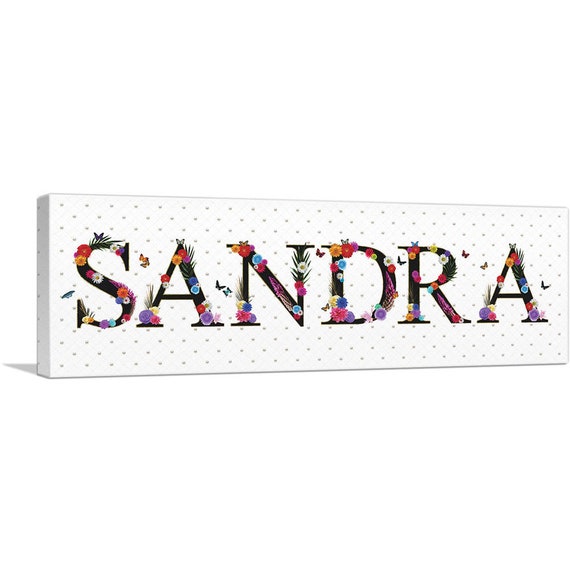 ARTCANVAS Sandra Girls Name Room Decor Canvas Art Print - Etsy