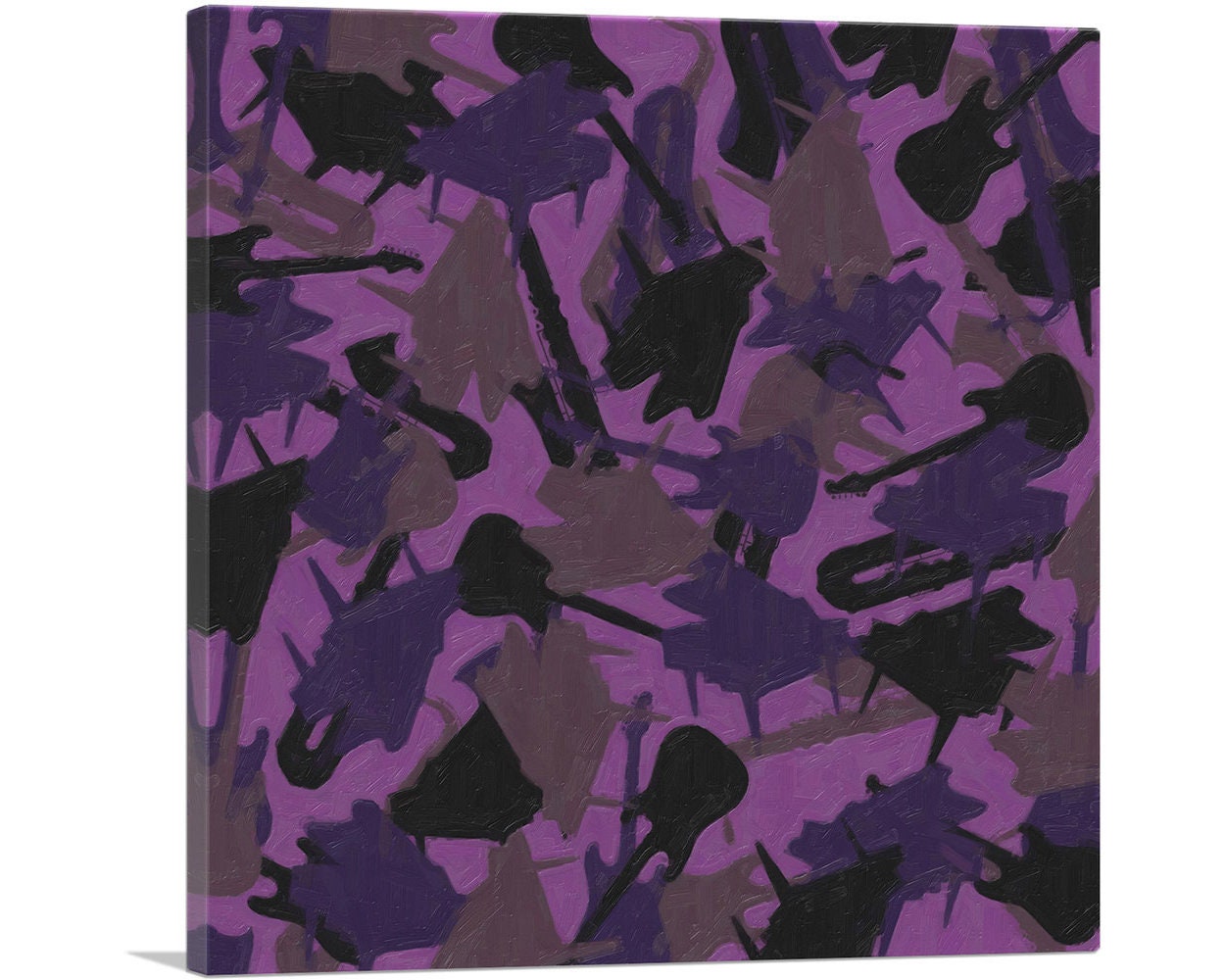 ARTCANVAS Purple Black Camo Camouflage Musical Instruments | Etsy