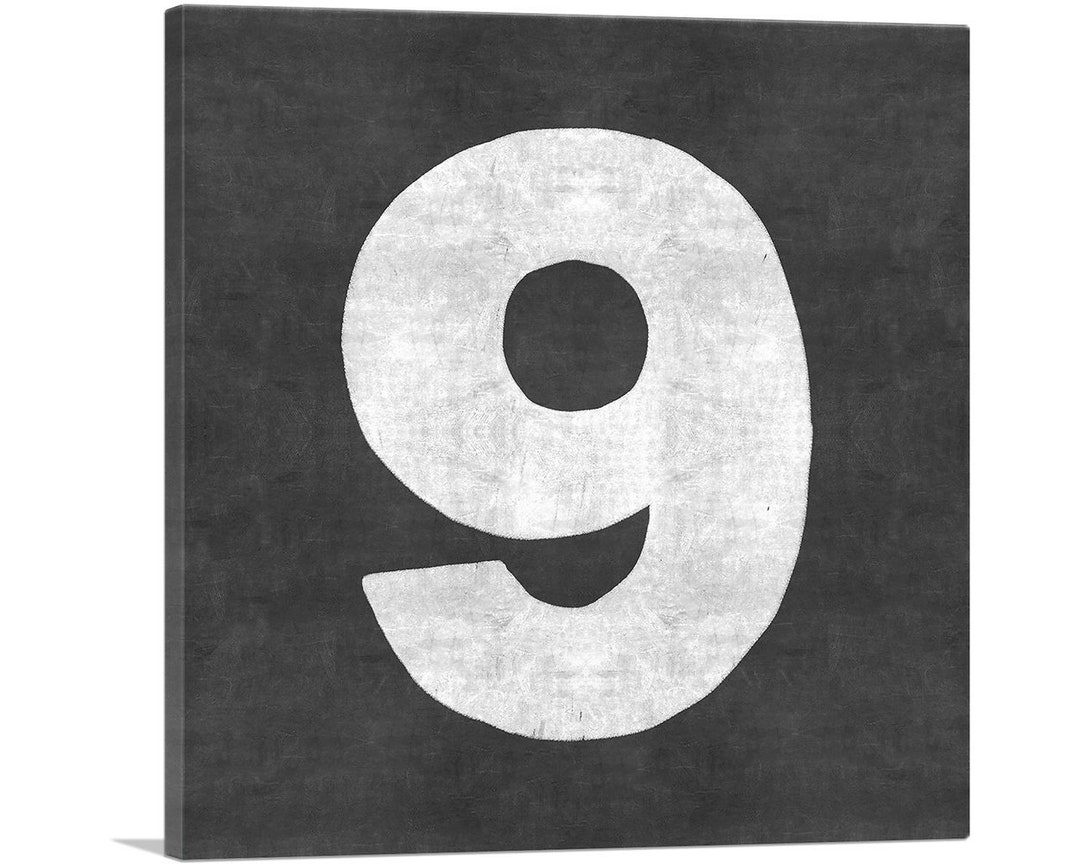 ARTCANVAS Chalkboard Number 9 Nine Numeral Canvas Art Print - Etsy