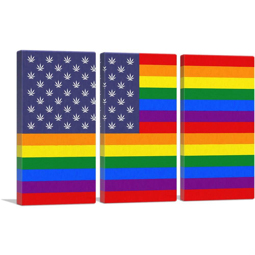 ARTCANVAS the United States of Weed Rainbow Gay Flag Marijuana | Etsy