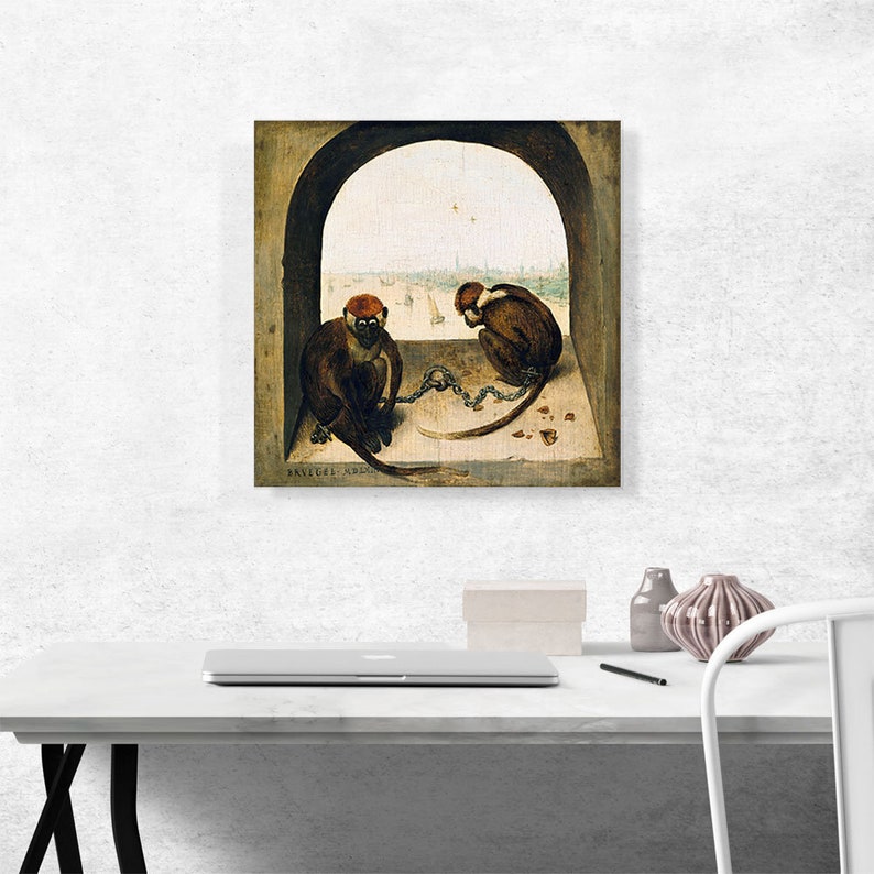 ARTCANVAS Two Monkeys 1564 by Pieter Bruegel the Elder Canvas Art Print ...