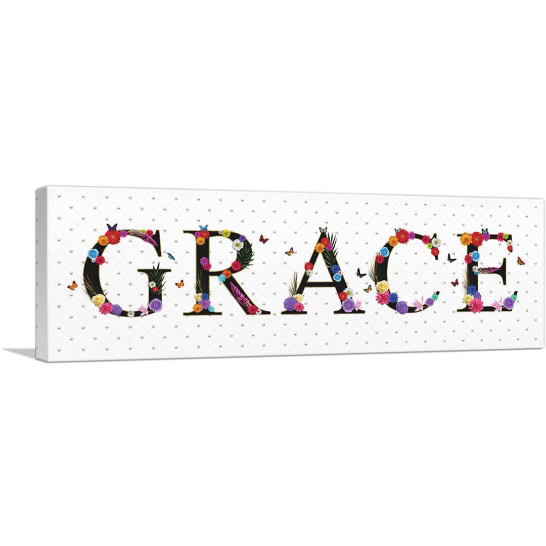 ARTCANVAS Grace Girls Name Room Decor Canvas Art Print - Etsy