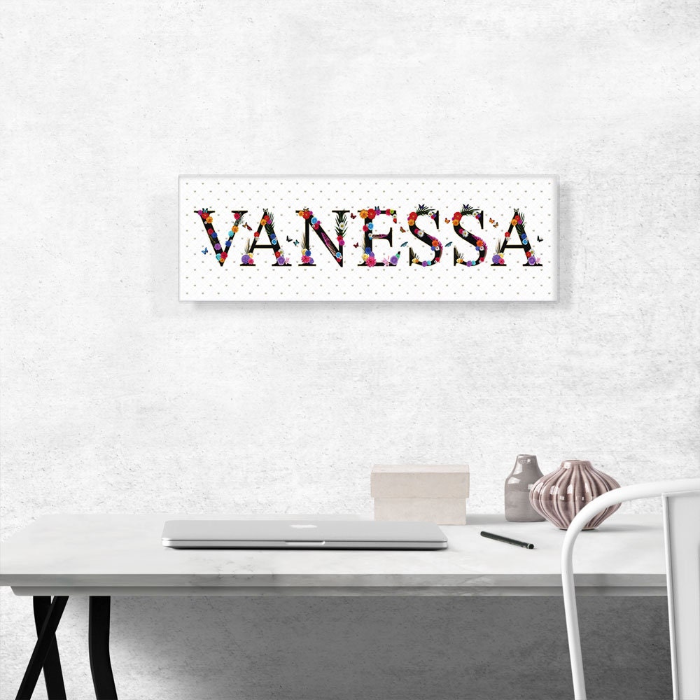 ARTCANVAS Vanessa Girls Name Room Decor Canvas Art Print | Etsy