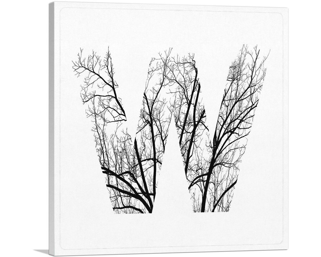 ARTCANVAS Tree Branches Alphabet Letter W Canvas Art Print - Etsy