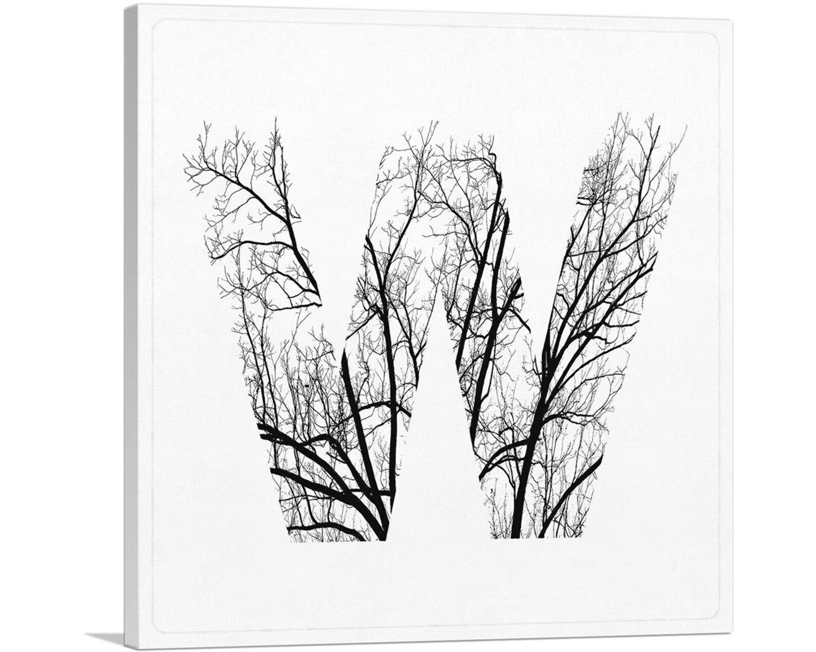 ARTCANVAS Tree Branches Alphabet Letter W Canvas Art Print - Etsy