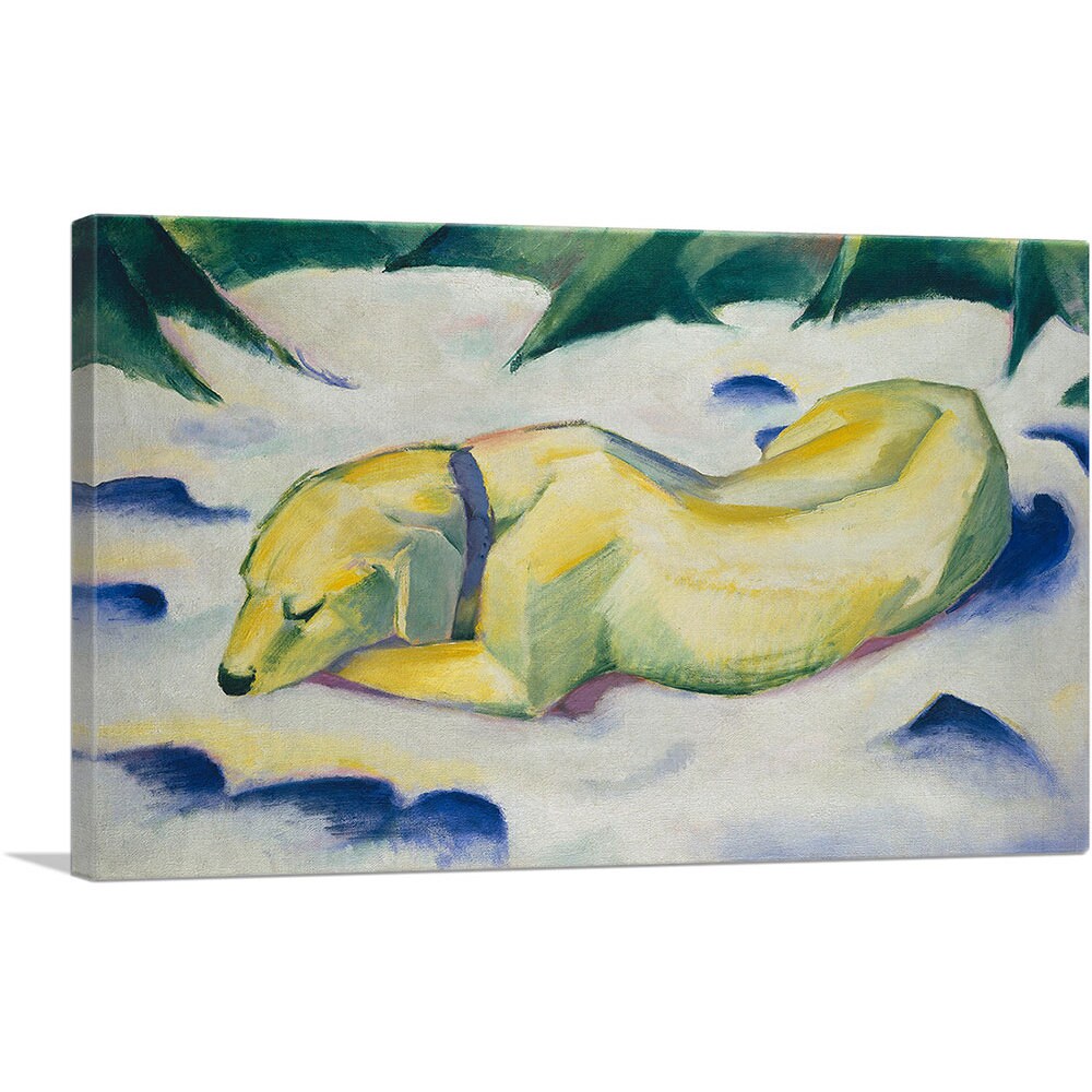 ARTCANVAS Dog Lying in the Snow 1910 by Franz Marc Canvas Art | Etsy