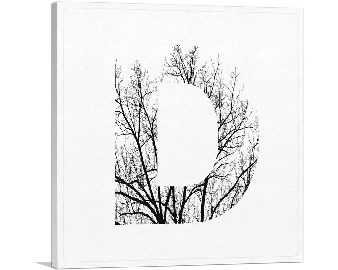 ARTCANVAS Tree Branches Alphabet Letter D Canvas Art Print - Etsy
