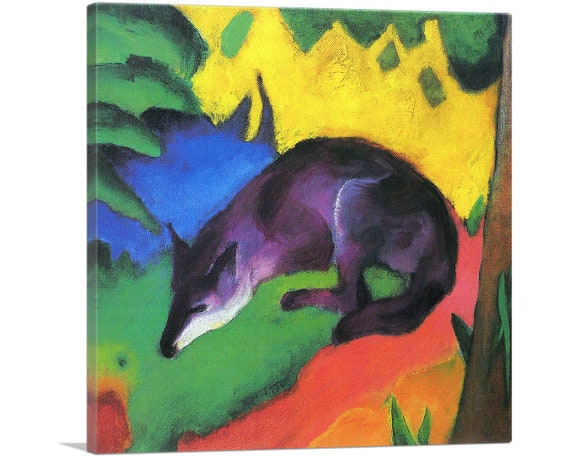 ARTCANVAS Blue Fox 1911 by Franz Marc Canvas Art Print | Etsy
