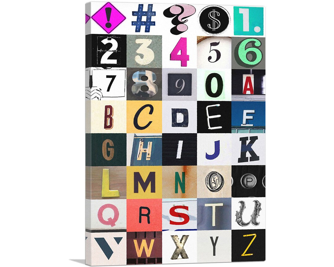 ARTCANVAS Photo Rectangle Full Alphabet Collection Canvas Art Print - Etsy