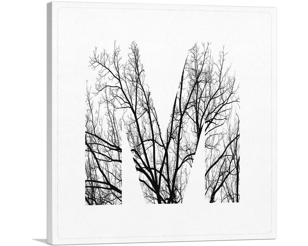 ARTCANVAS Tree Branches Alphabet Letter M Canvas Art Print - Etsy