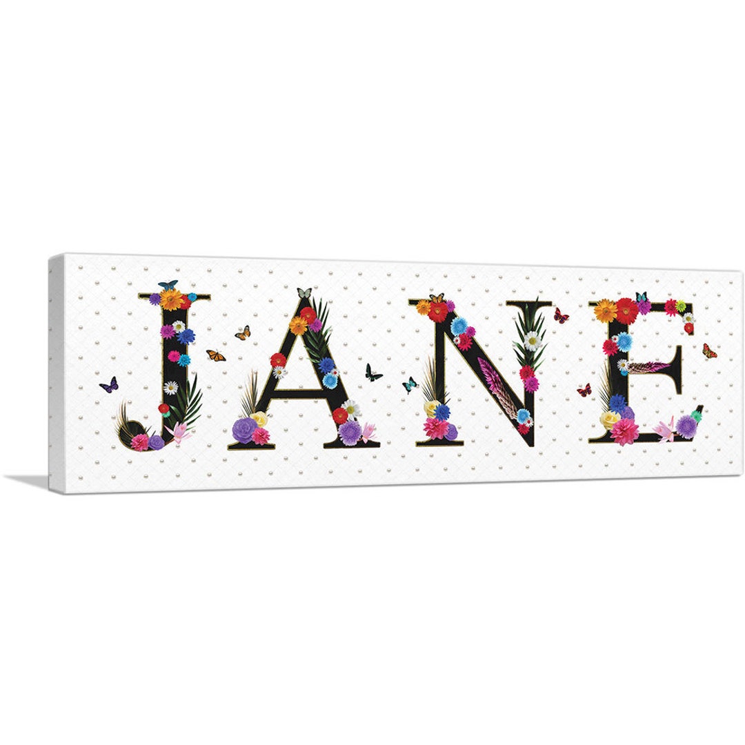 ARTCANVAS Jane Girls Name Room Decor Canvas Art Print - Etsy