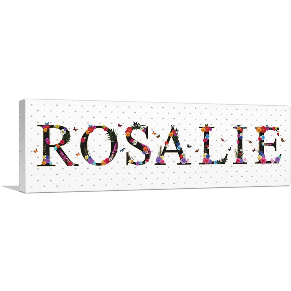 ARTCANVAS Rosalie Girls Name Room Decor Canvas Art Print | Etsy