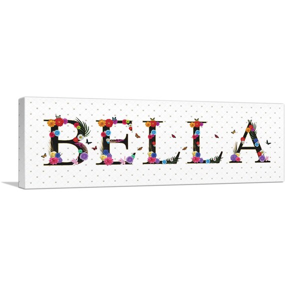 ARTCANVAS Bella Girls Name Room Decor Canvas Art Print | Etsy