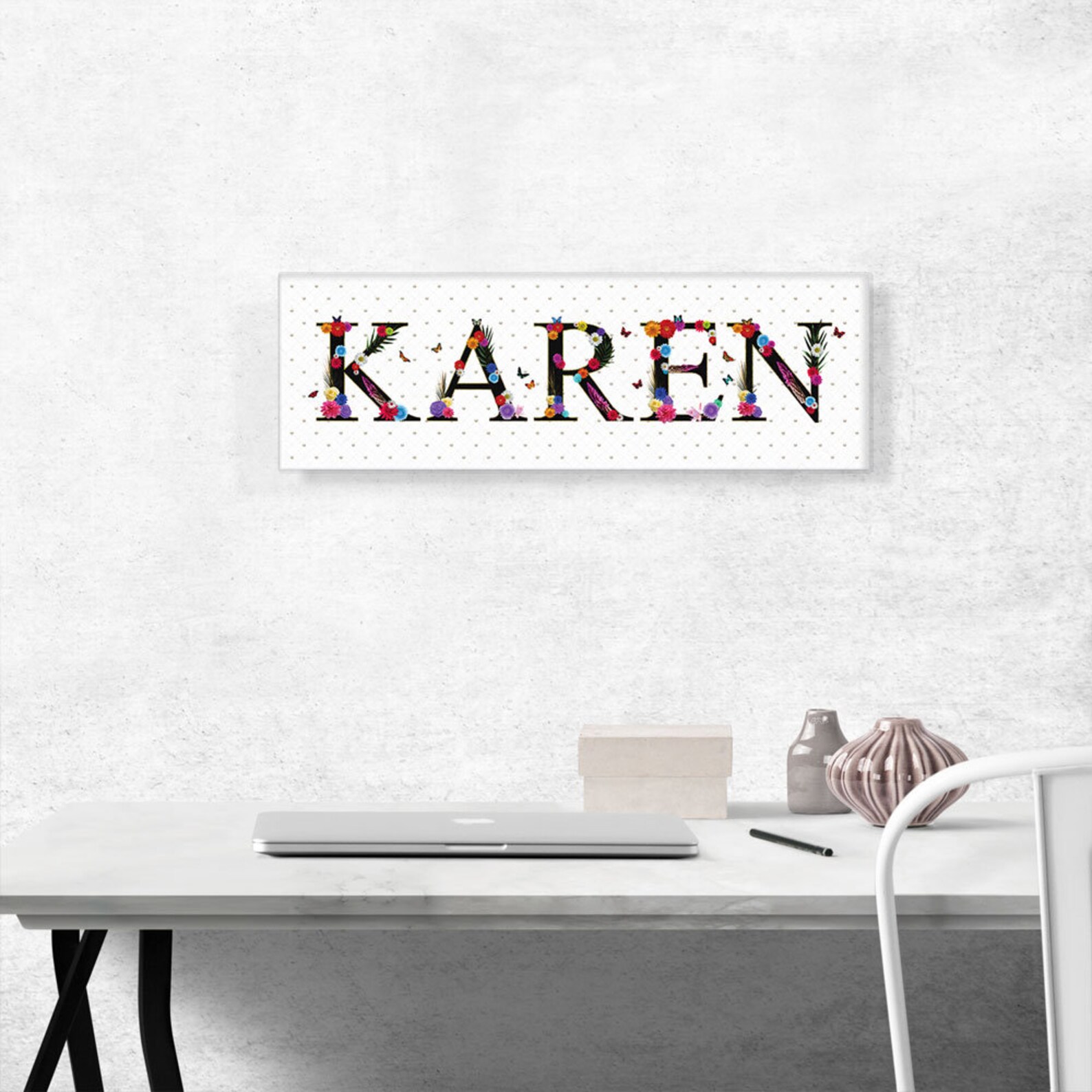 ARTCANVAS Karen Girls Name Room Decor Canvas Art Print | Etsy