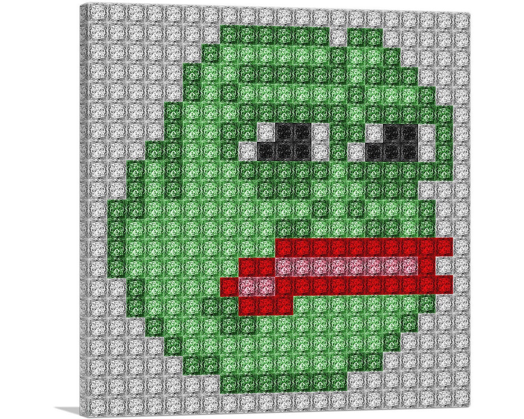 ARTCANVAS Pepe Funny Emoticon Jewel Pixel Canvas Art Print - Etsy