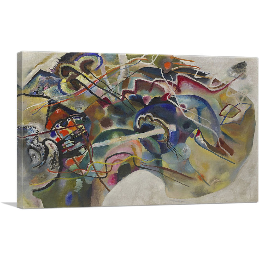 ARTCANVAS Painting With White Border 1913 by Wassily Kandinsky Canvas ...