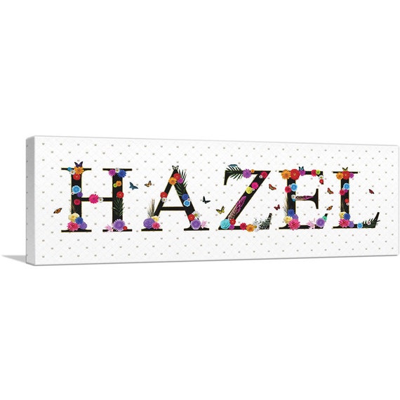 ARTCANVAS Hazel Girls Name Room Decor Canvas Art Print | Etsy