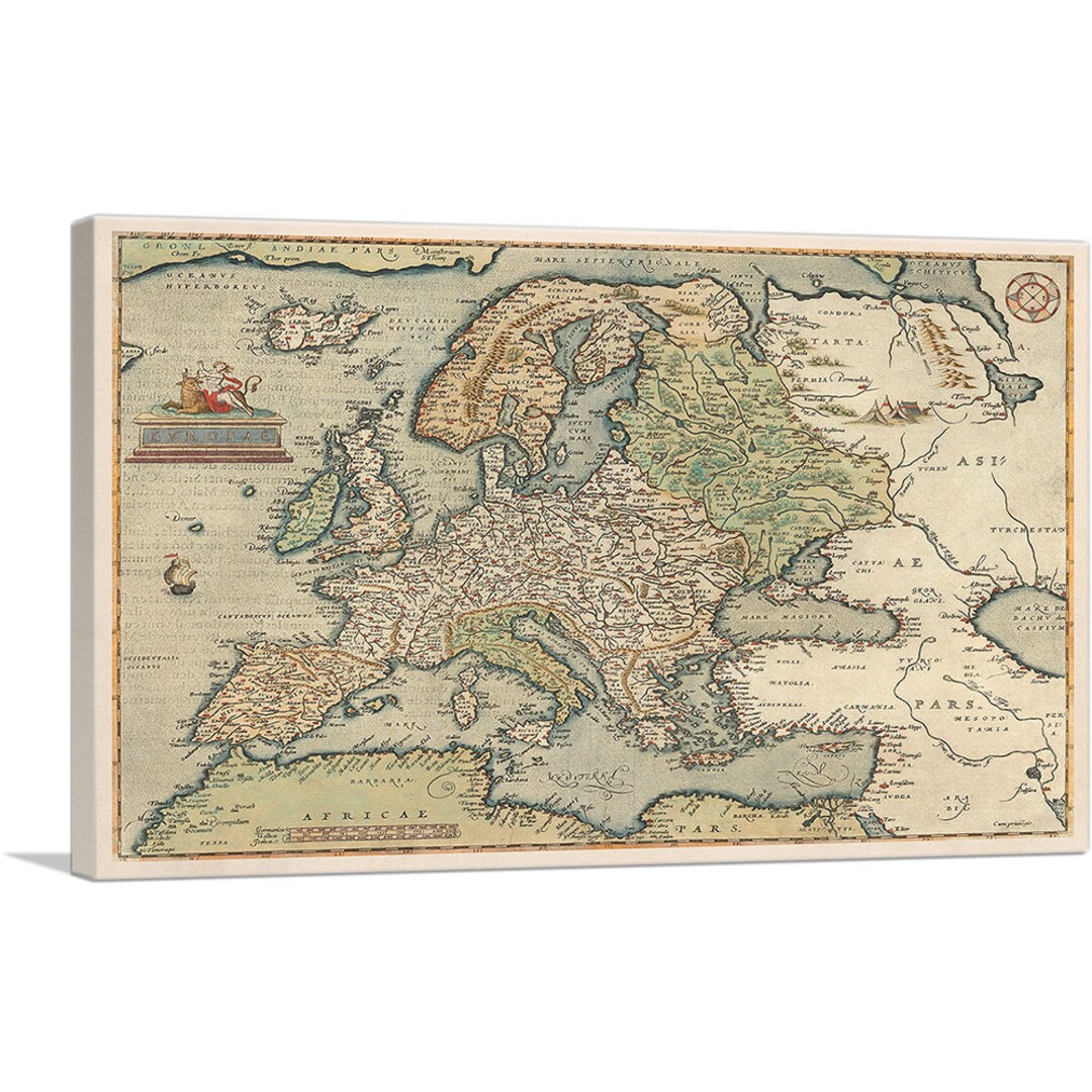 ARTCANVAS Map of Europe 1581 by Abraham Ortelius Canvas Art Print - Etsy