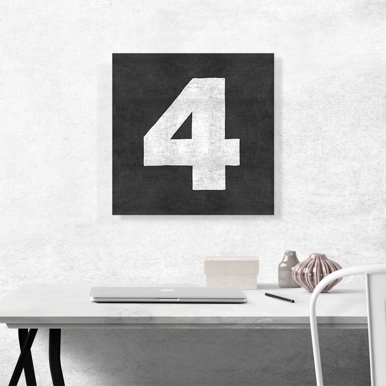 ARTCANVAS Chalkboard Number 4 Four Numeral Canvas Art Print - Etsy