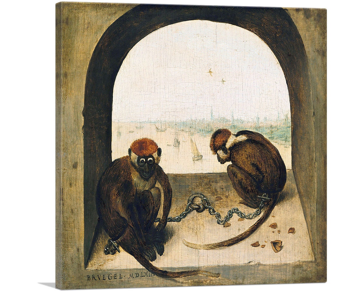 ARTCANVAS Two Monkeys 1564 by Pieter Bruegel the Elder Canvas | Etsy