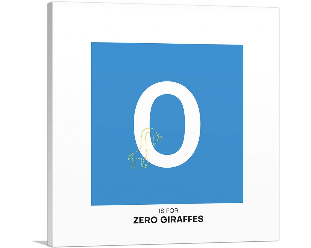 ARTCANVAS Kids Animal Alphabet Number 0 Zero Numeral Canvas Art Print ...