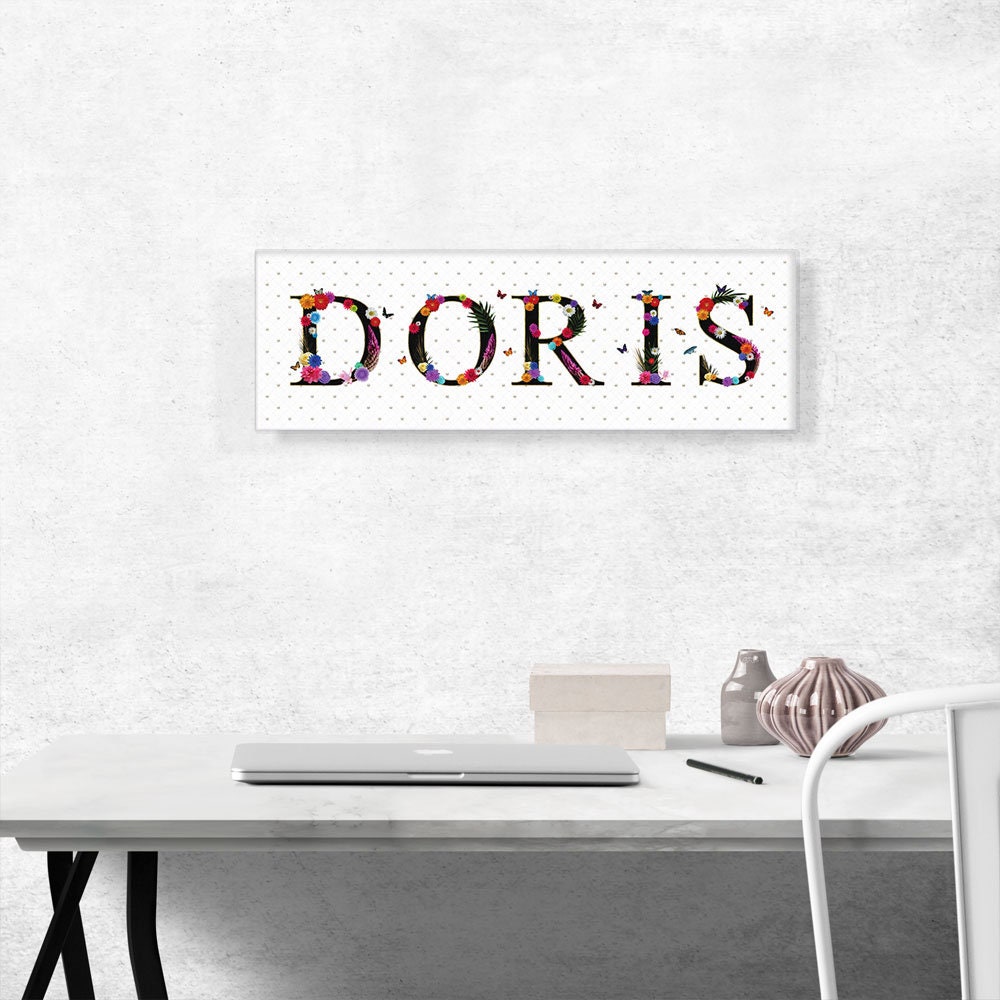 ARTCANVAS Doris Girls Name Room Decor Canvas Art Print | Etsy