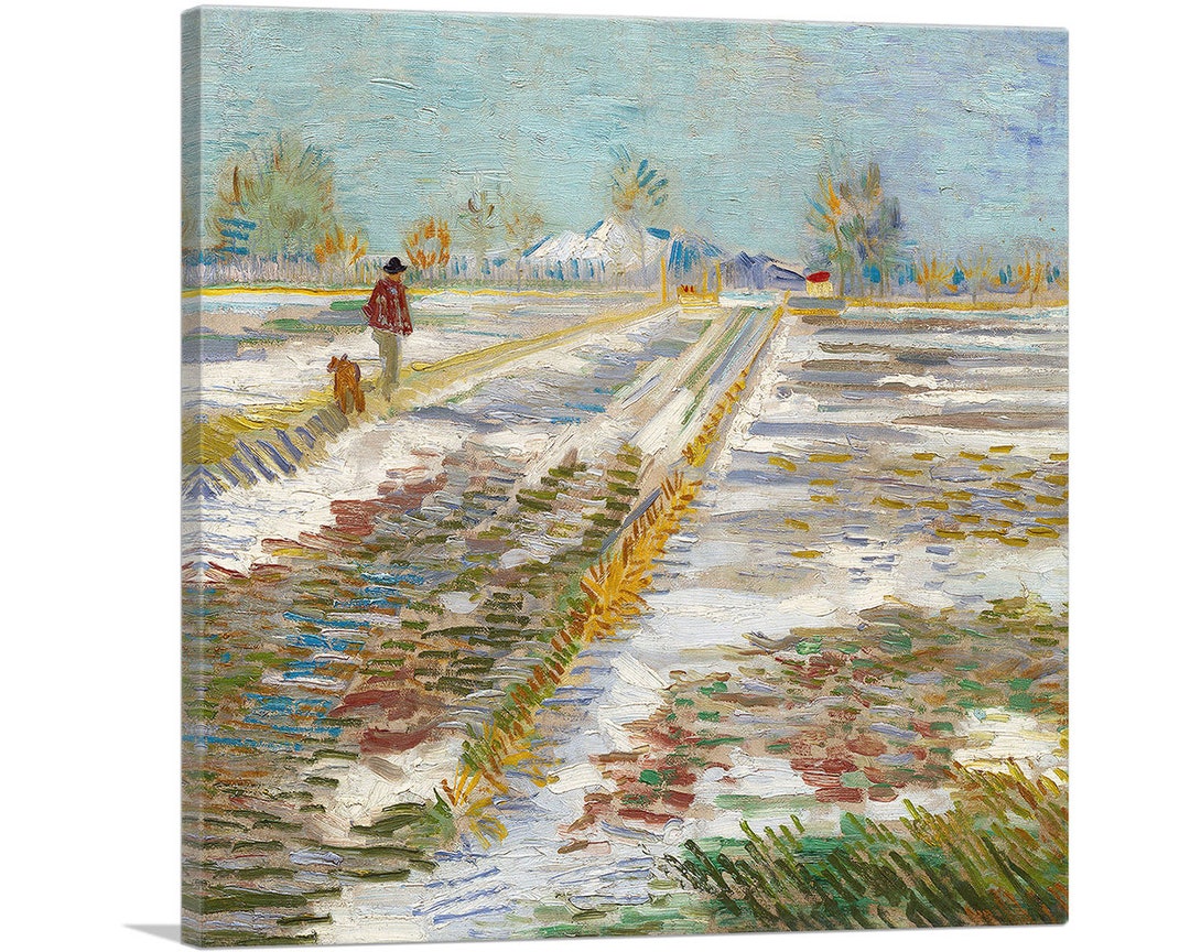 ARTCANVAS Landscape With Snow 1888 Canvas Art Print by Vincent Van Gogh ...
