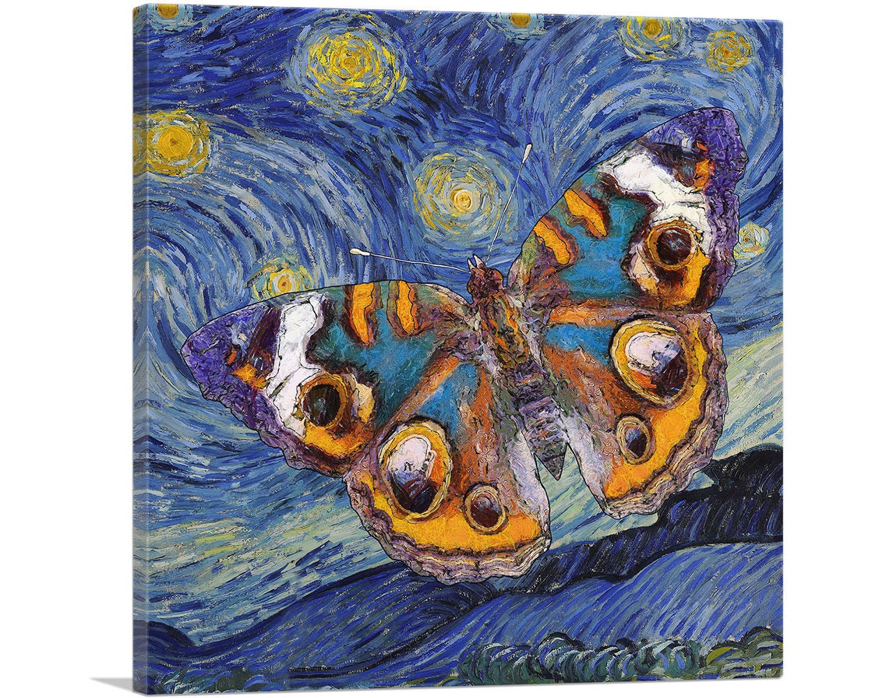 ARTCANVAS Starry Night Van Gogh Butterfly Canvas Art Print - Etsy