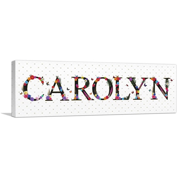 ARTCANVAS Carolyn Girls Name Room Decor Canvas Art Print | Etsy