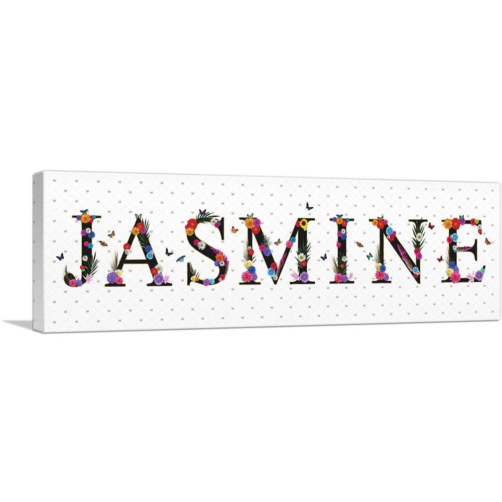 ARTCANVAS Jasmine Girls Name Room Decor Canvas Art Print | Etsy