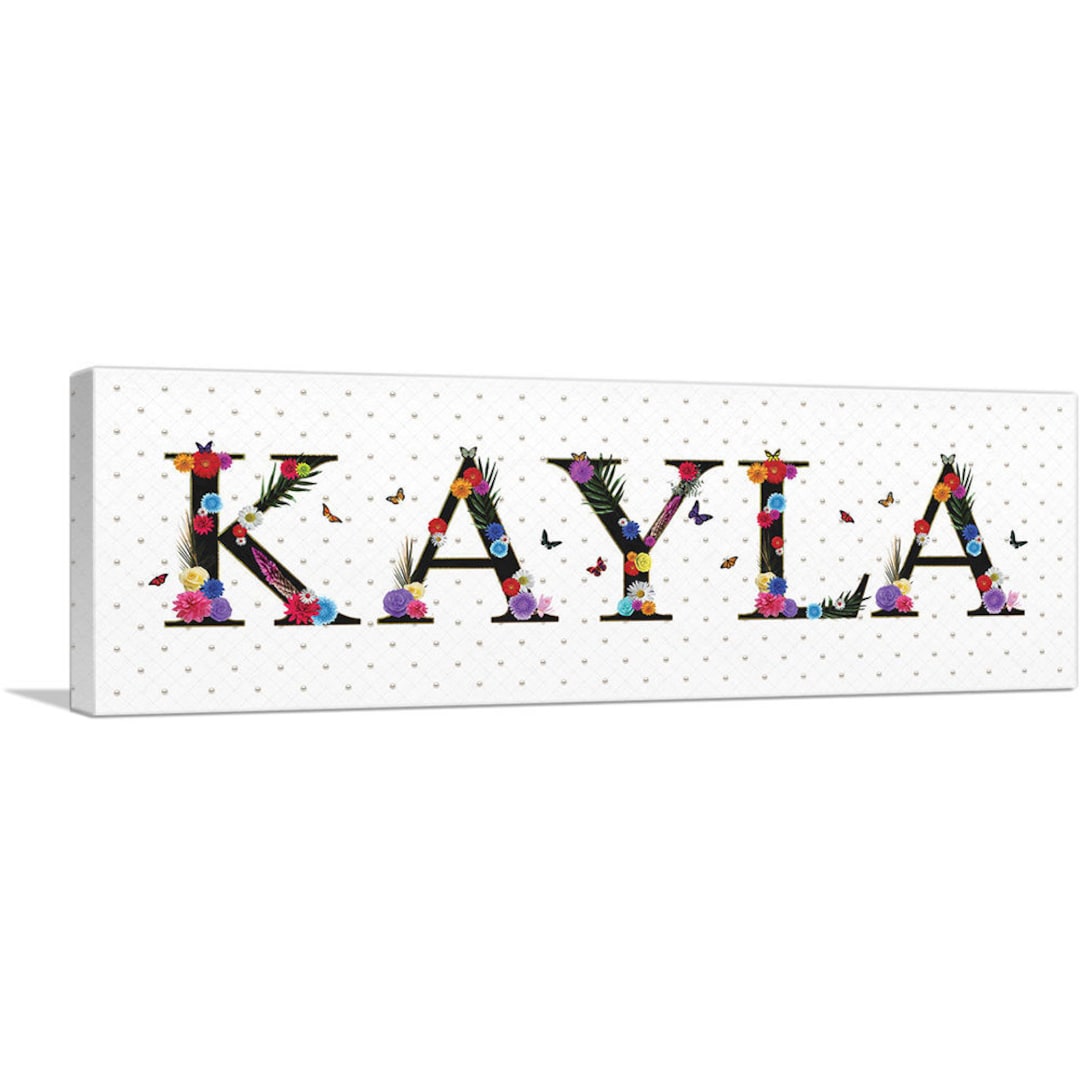 ARTCANVAS Kayla Girls Name Room Decor Canvas Art Print - Etsy