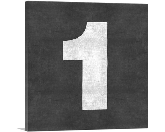 ARTCANVAS Chalkboard Number 1 One Numeral Canvas Art Print | Etsy