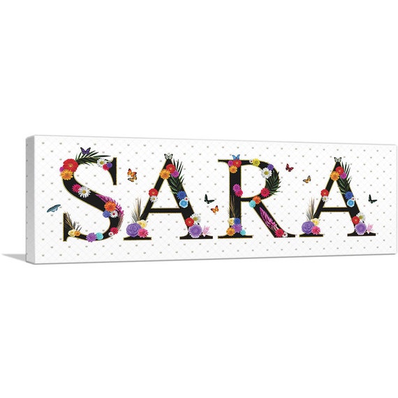 ARTCANVAS Sara Girls Name Room Decor Canvas Art Print - Etsy