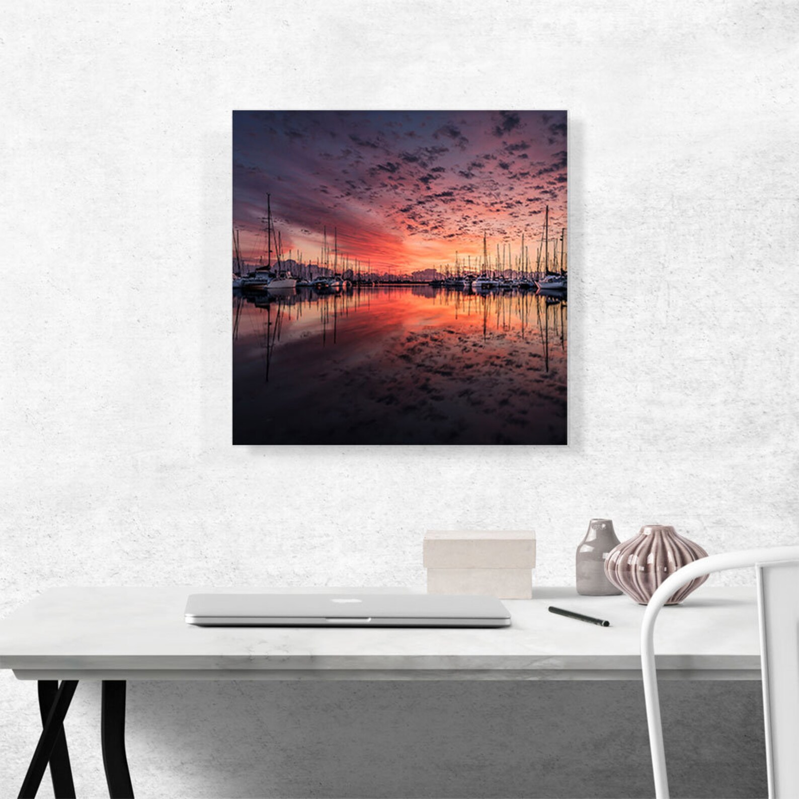 ARTCANVAS Yachts Sunset Home Decor Square Canvas Art Print - Etsy