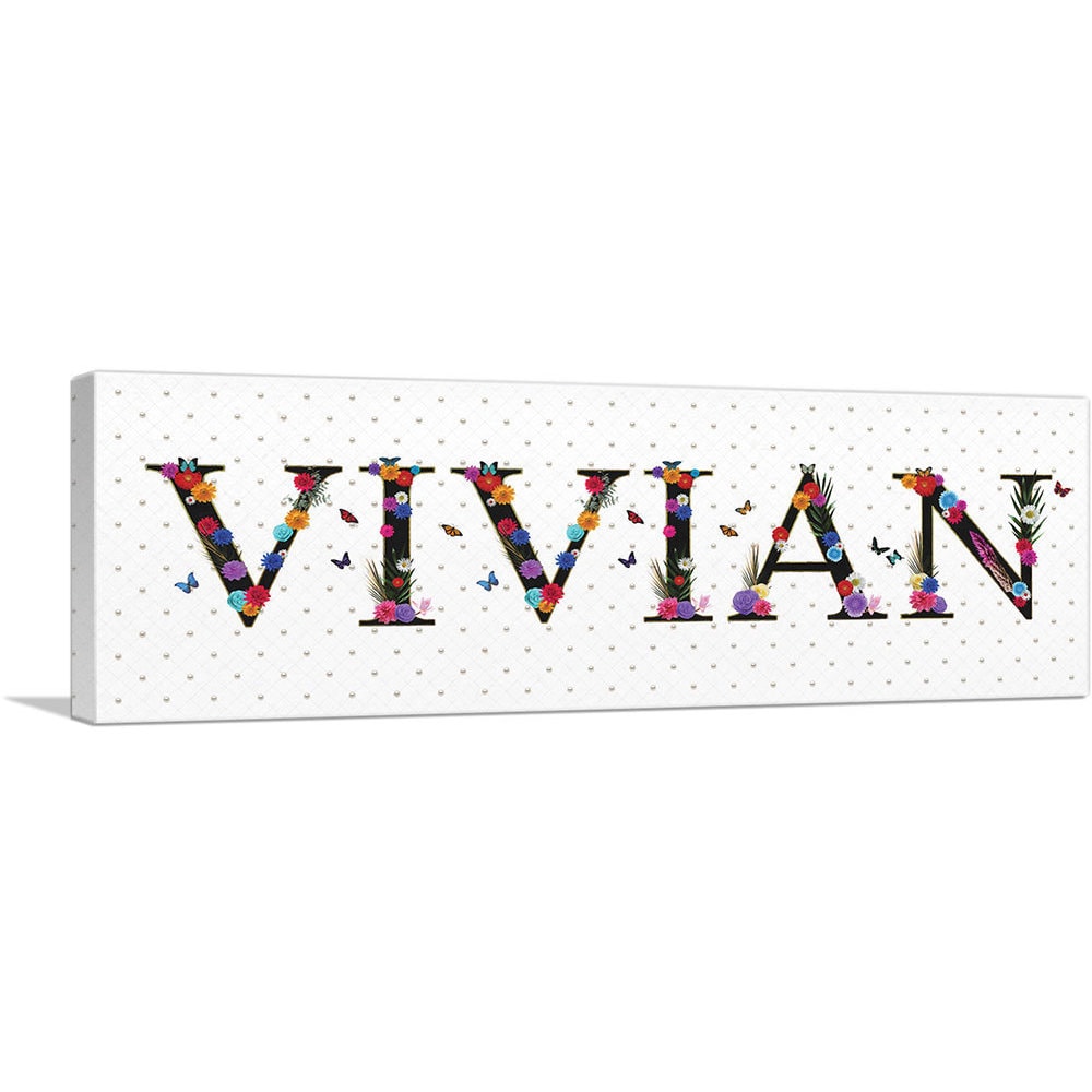 ARTCANVAS Vivian Girls Name Room Decor Canvas Art Print - Etsy