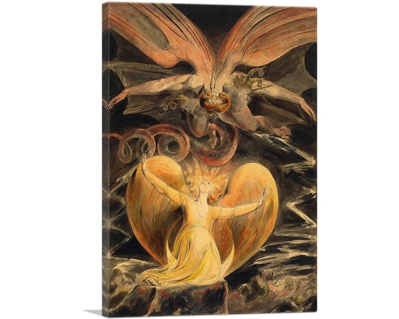 ARTCANVAS the Great Red Dragon and the Woman Clothed With Sun 1805 by ...
