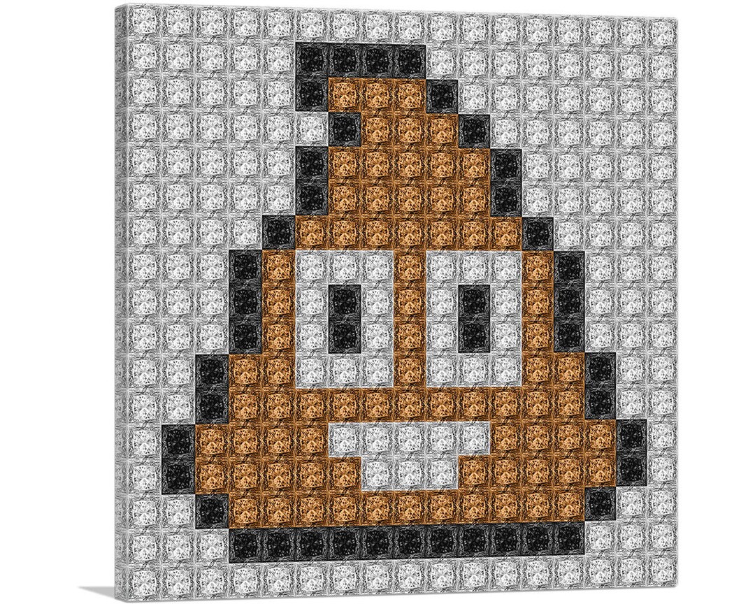 ARTCANVAS Poop Emoticon Pile of Poo Jewel Pixel Canvas Art Print - Etsy