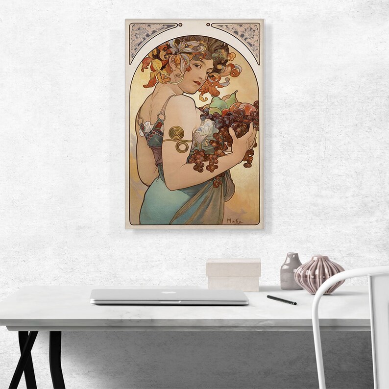 ARTCANVAS Fruit 1897 by Alphonse Mucha Canvas Art Print | Etsy