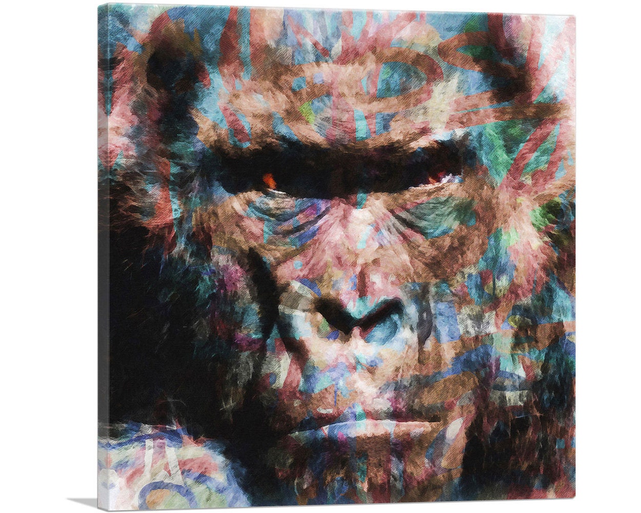 ARTCANVAS Angry Gorilla Modern Art Home Decor Canvas Art Print | Etsy