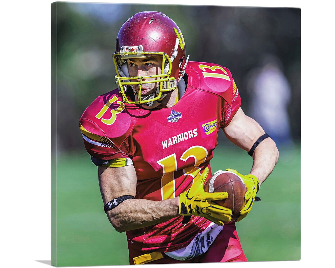 ARTCANVAS Football Player Quarterback Red Uniform Canvas Art Print - Etsy
