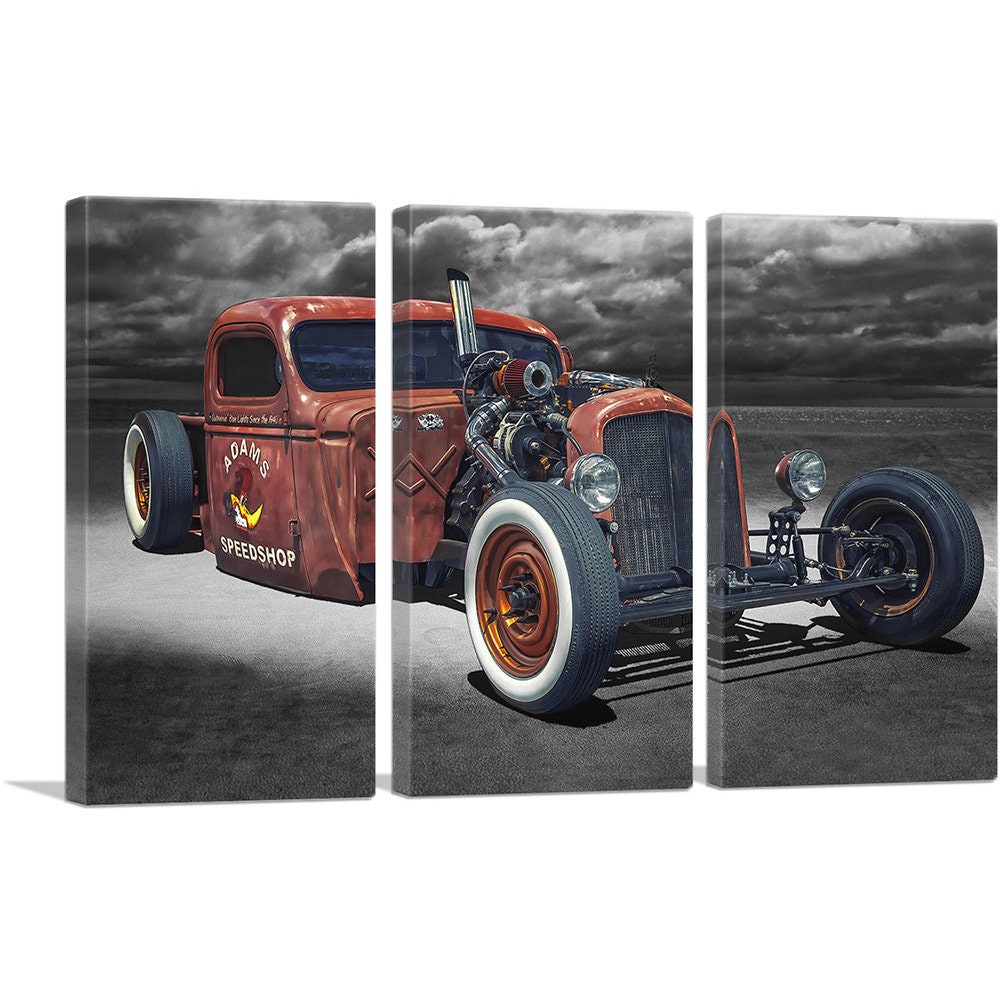 ARTCANVAS Hot Rod American Vintage Car Canvas Art Print - Etsy