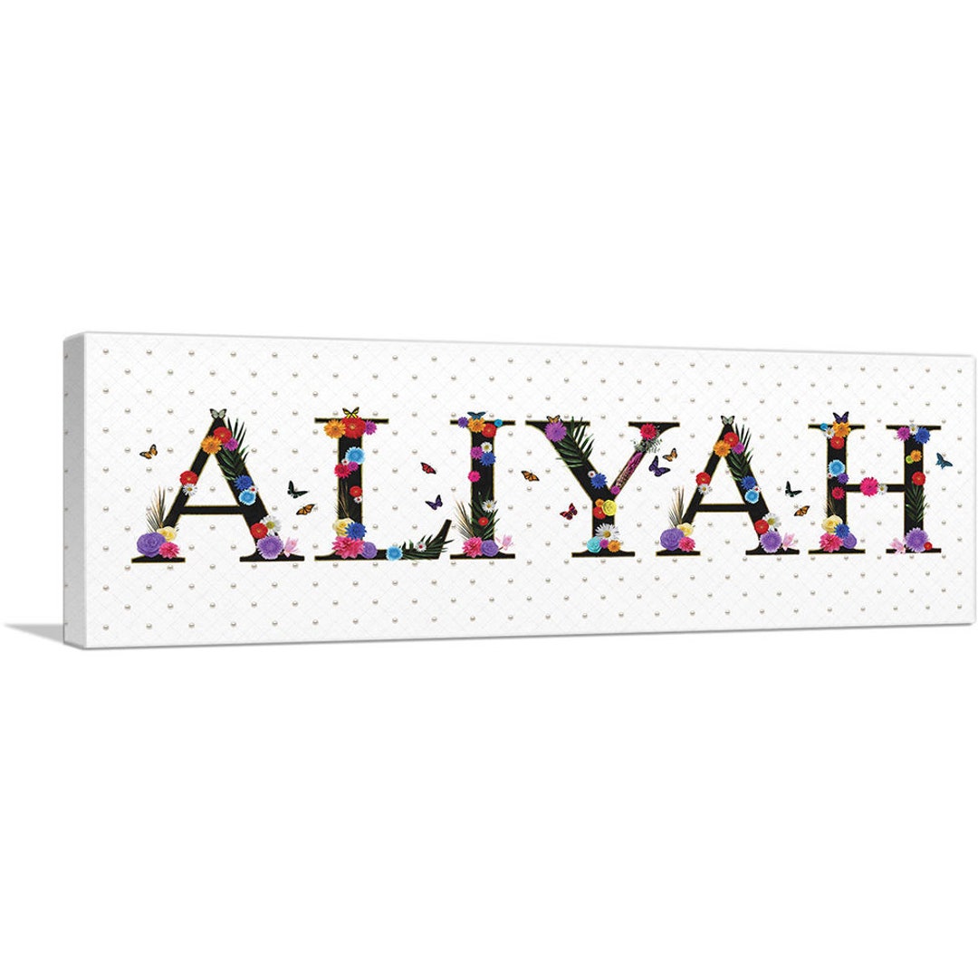 ARTCANVAS Aliyah Girls Name Room Decor Canvas Art Print - Etsy