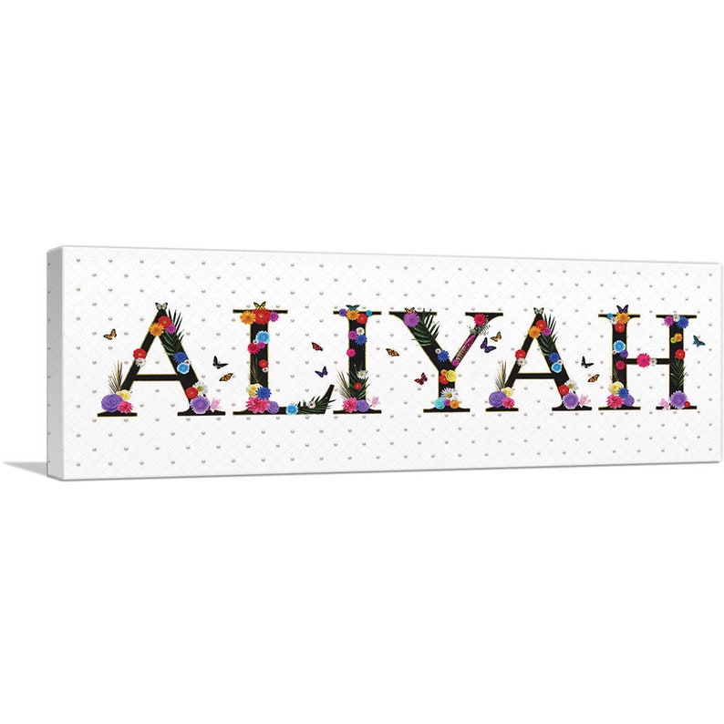 ARTCANVAS Aliyah Girls Name Room Decor Canvas Art Print - Etsy