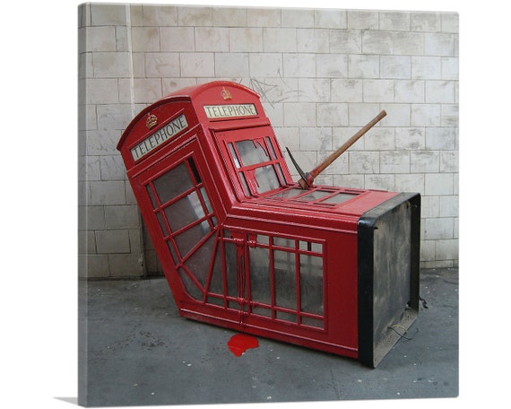ARTCANVAS London Phone Booth by Banksy Canvas Art Print | Etsy