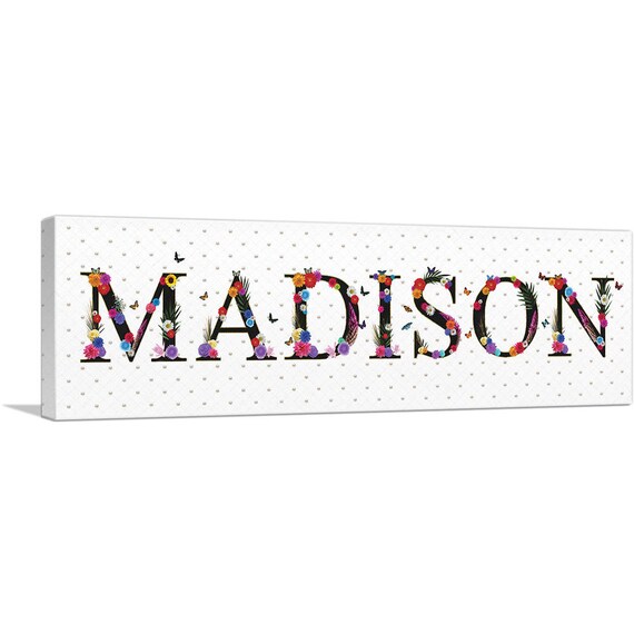 ARTCANVAS Madison Girls Name Room Decor Canvas Art Print | Etsy